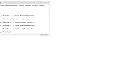 solved find the eigenvalues and number of independent