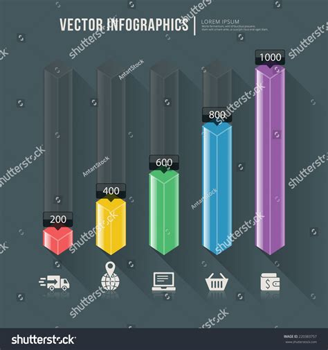 Vector Abstract Infographic Flat Design Workflow Stock Vector Royalty