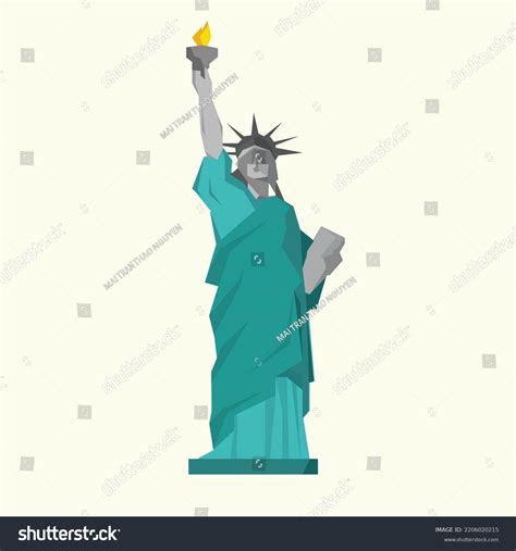 Statue Liberty National Monument Vector Illustration Stock Vector