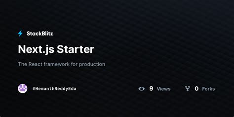 Next Js Starter StackBlitz