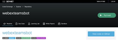 Hpreston Webexteamsbot Cisco Code Exchange