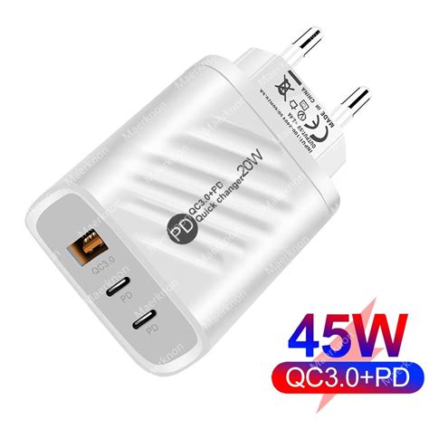 Купить Зарядное устройство PD 45 Вт USB C Зарядное устройство для ...