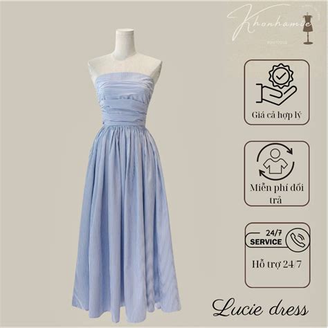 Lucie Dress Đầm Maxi đầm đi Biển Cúp Ngực Dáng Dài Hoạ Tiết Sọc