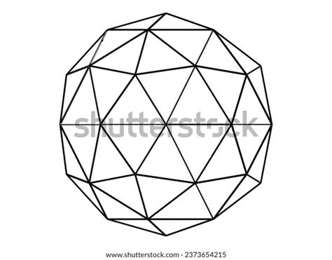 Wireframe Shape Geodesic Polyhedron Sphere 3d Stock Illustration