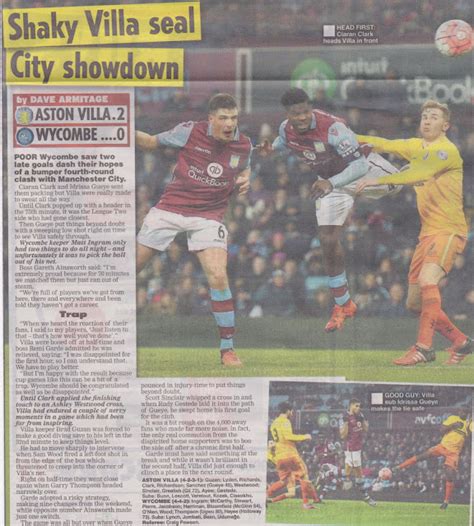 The Wycombe Wanderer Aston Villa Villa Park