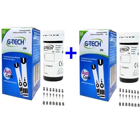 100 Fitas Tiras Reagentes G Tech Lite Para Teste De Glicemia Shopee