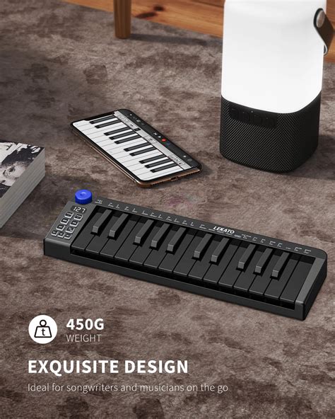 Lekato Smk 25 Mini 25 Key Midi Keyboard Controller Bluetooth Lekato
