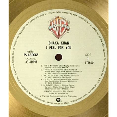 Chaka Khan I Feel For You 1985 Warner Japan Label