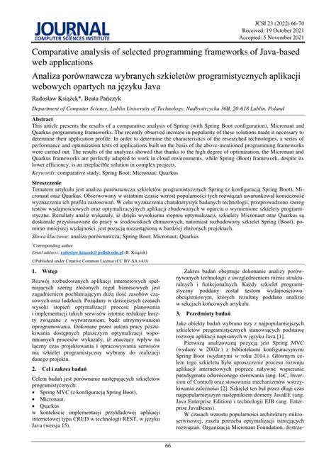 Pdf Comparative Analysis Of Selected Programming Frameworks Of Java Based Web Applications