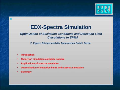 Pdf Edx Spectra Simulation Optimization Of Excitation Conditions And