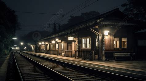夜の駅近くのイメージ 田舎町駅ホーム夜の駅 Hd写真撮影写真 駅背景壁紙画像素材無料ダウンロード Pngtree