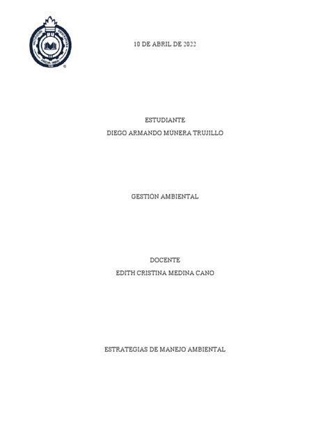 Estrategias De Manejo Ambiental Pdf Residuos Entorno Natural