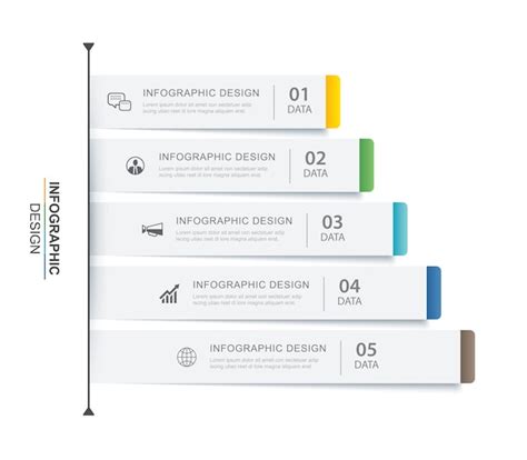Premium Vector 5 Data Infographics Tab Paper Index Template Vector Illustration Business