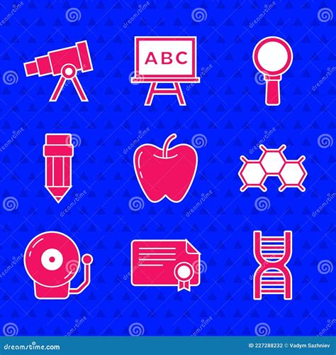 Set Appelcertificaat Sjabloon Dna Symbool Chemische Formule Met