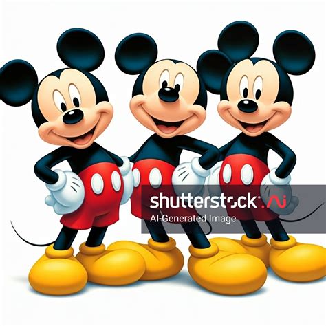 3 Colorfull Mickey Mouse Different Poses Ai Generated Image 2511407945