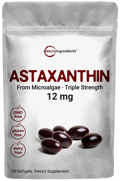 Buy Natural Astaxanthin 12mg 90 Softgels 3 Month Supply Premium