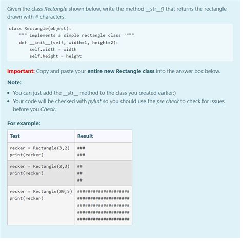 Solved Given The Class Rectangle Shown Below Write The Chegg