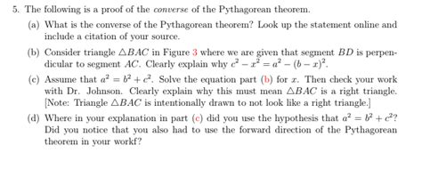 Solved 5 The Following Is A Proof Of The Converse Of The Chegg Com