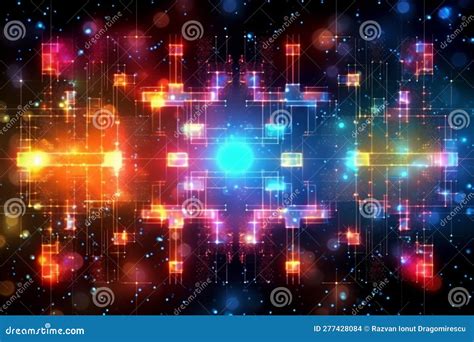 Futuristic Tech Background With Glowing Bioluminescent Elements Circuitry And Microchips Ai