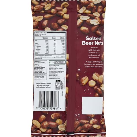 Woolworths Salted Beer Nuts 500g Woolworths