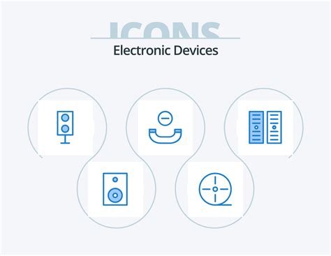 devices blue icon pack 5 icon design technology server data center 16797686 vector art at