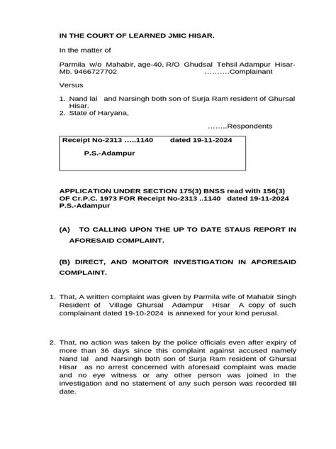 Denovo Adampur Mahabir Master G Pdf Affidavit Justice