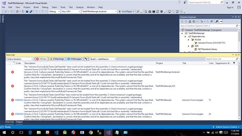 Visual Studio And Xamarin Forms Issues Issue Xamarin