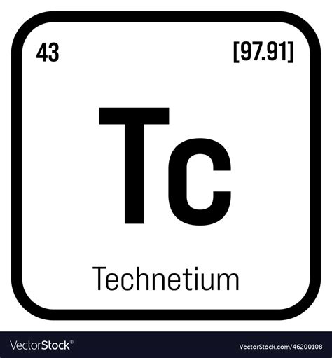 Technetium Tc Periodic Table Element Royalty Free Vector