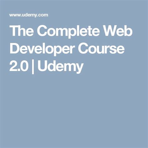The Complete Web Developer Course 20 Udemy