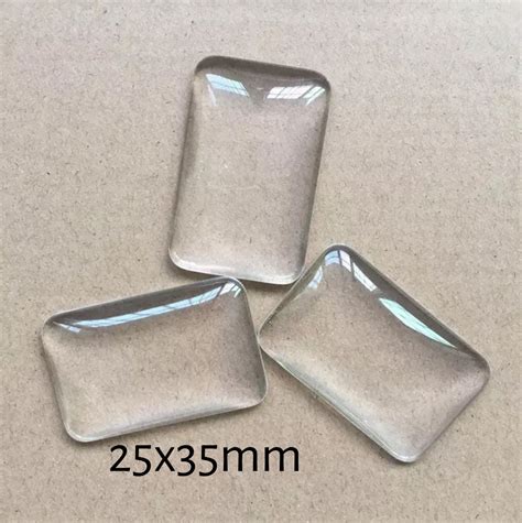 25 X 35mm Rectangle Glass Cabochon Perfect Pendants Plus