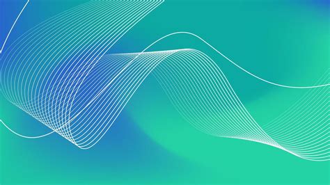 Abstract Dynamic Wave Lines On Blue Green Gradient Background Future
