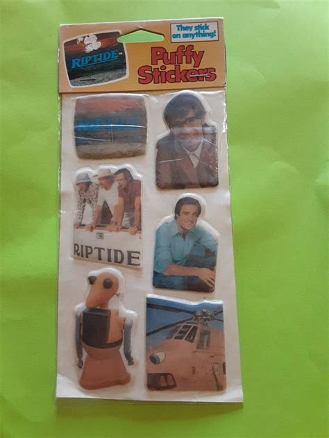 Vintage 80s Riptide Television Show Puffy Stickers Package Etsy