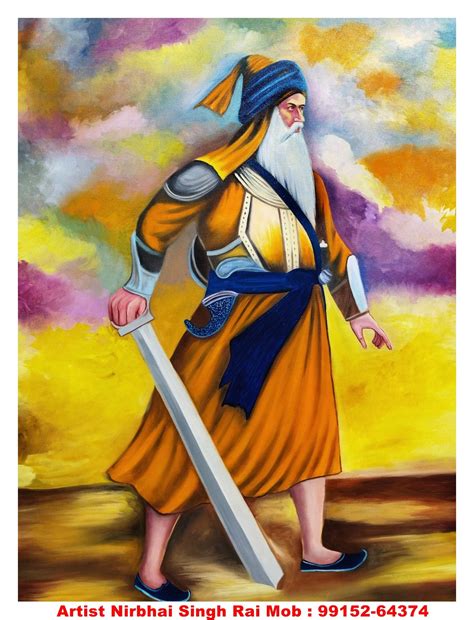Baba Deep Singh Ji Oil Painting Baba Deep Singh Ji Guru Pics Singh