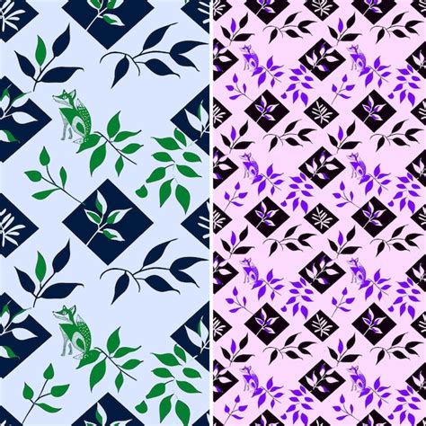 Premium PSD A Set Of Three Different Designs With The Purple And Green Flowers
