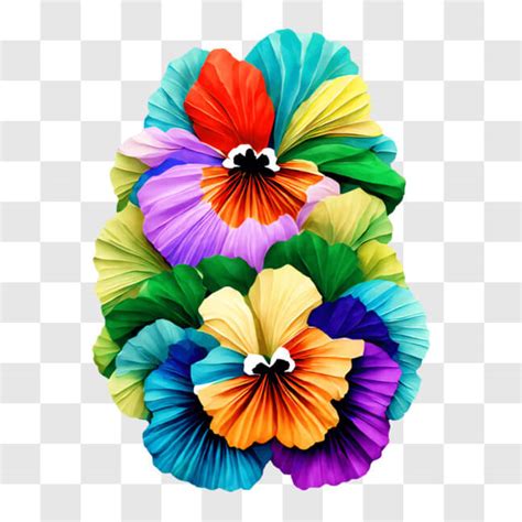Download Beautiful Upside Down Pansy Flower Arrangement Png Online