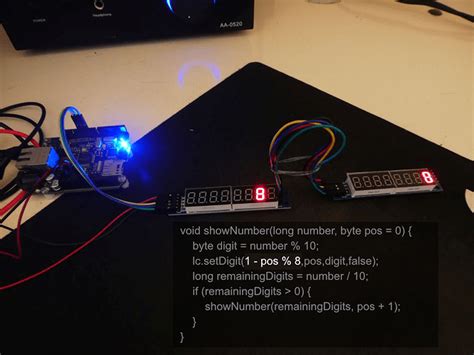Cascading 16 Digit Counter Using 2 X Max7219 Leds And Multiplexing
