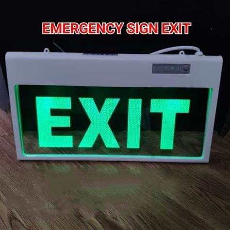 Promo LAMPU EXIT LED EMERGENCY TRANSPARAN LED HIJAU SIGN DARURAT Diskon 23 Di Seller Surota