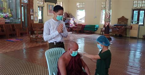 သာယာဝတီမြို့နယ်ရှိ ကိုဗစ် ၁၉ ကာကွယ်ဆေး လုံးဝမထိုးနှံရသေးသည့် ရဟန်း
