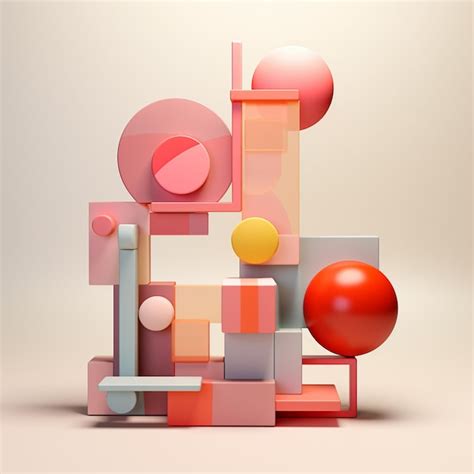 premium photo there is a 3d image of a colorful object with a red