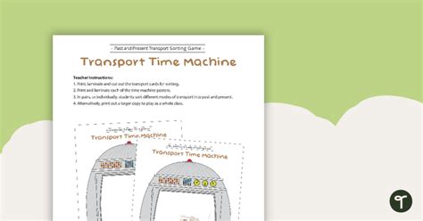 Transport Time Machine Past And Present Transport Sorting Activity