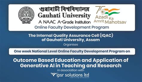 national level fdp on obe and essential ai tools for teachers organised