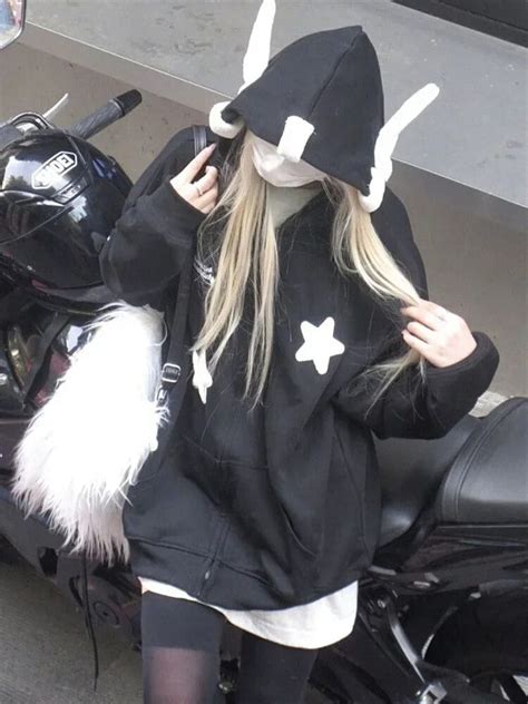 Qweek Japanese Y2k Zip Up Blue Hoodie Women Harajuku Kawaii Angel Wings