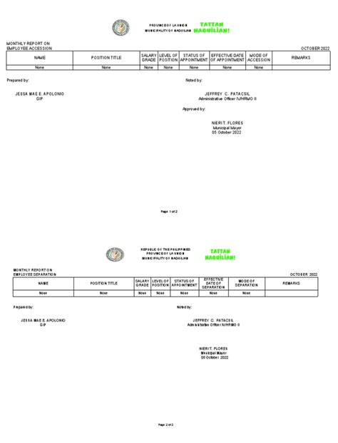 Monthly Accession And Separation Report October 2022 Pdf