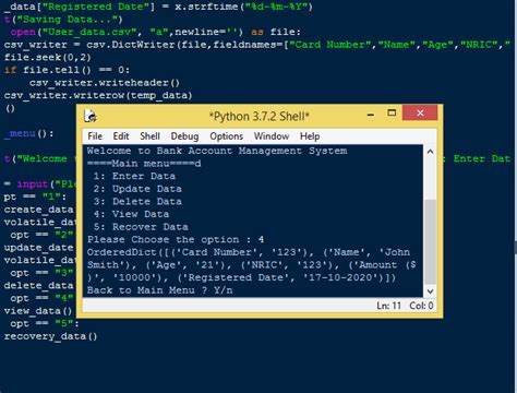 Bank Account Management System Project In Python Sourcecodester