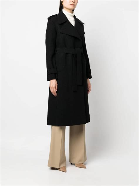 Harris Wharf London Belted Waist Virgin Wool Trench Coat Us