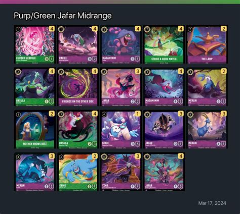 Purpgreen Jafar Midrange Lorcana Deck Disney Lorcana