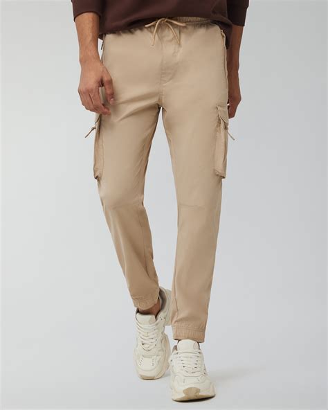 Buy Mens Brown Skinny Fit Cargo Joggers Online At Bewakoof