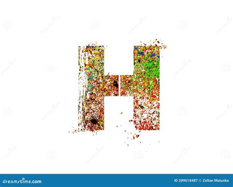 Street Art Graffiti Style Letter H Airbrush Ink Splash Bold Font
