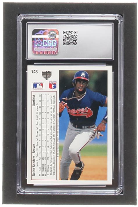 Deion Sanders 1991 Upper Deck 743 CSG 9 Pristine Auction