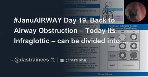 Januairway Day 19 Back To Airway Obstruction Today Its Infraglottic Can Be Divided Into
